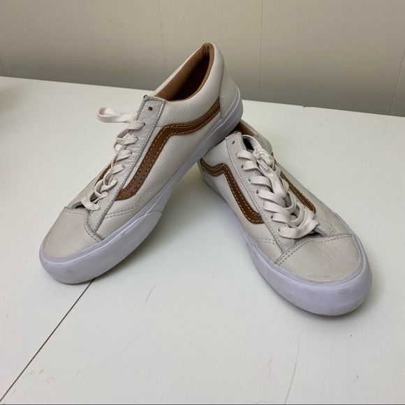 Vans | Shoes | Unisex Vans Cream Color Lace Up Sneakers Shoes Mens ...